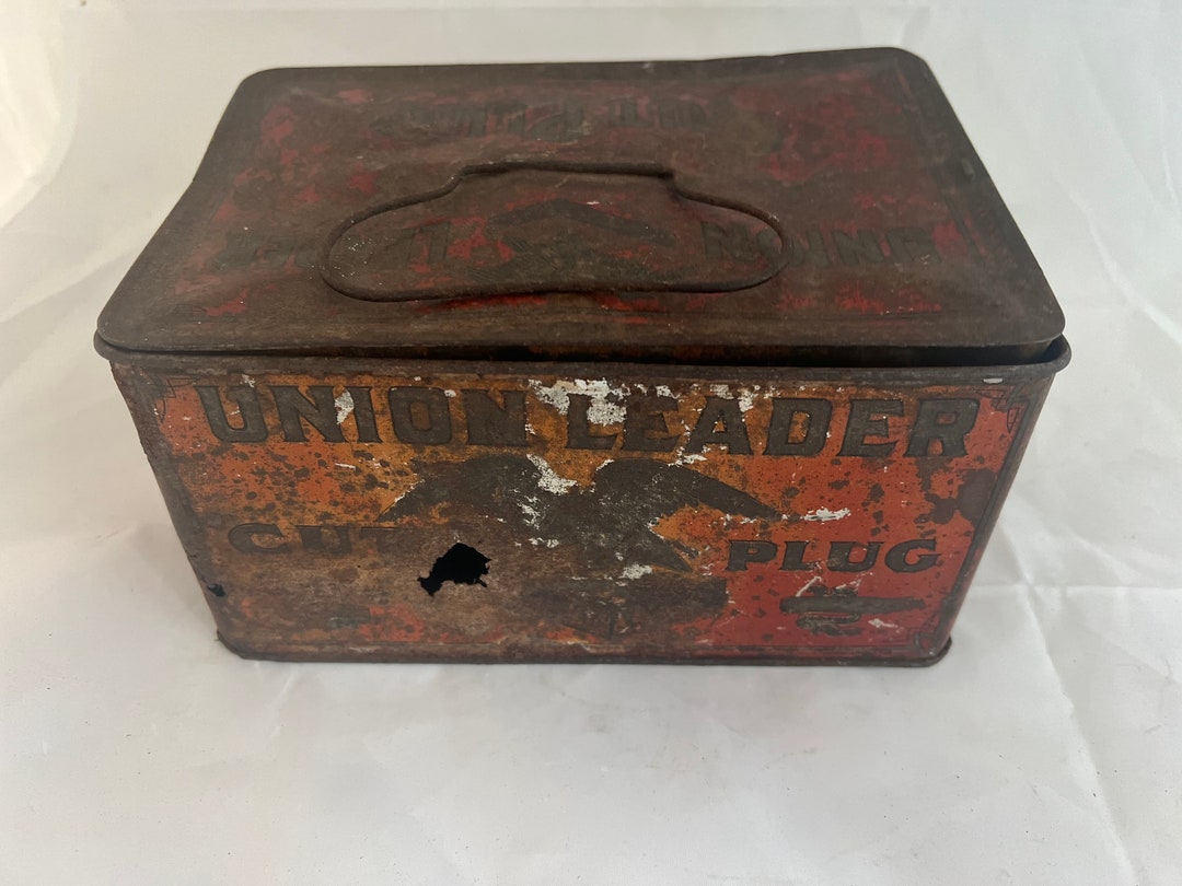 Vintage Union Leader Tin - Antique Red - Etsy