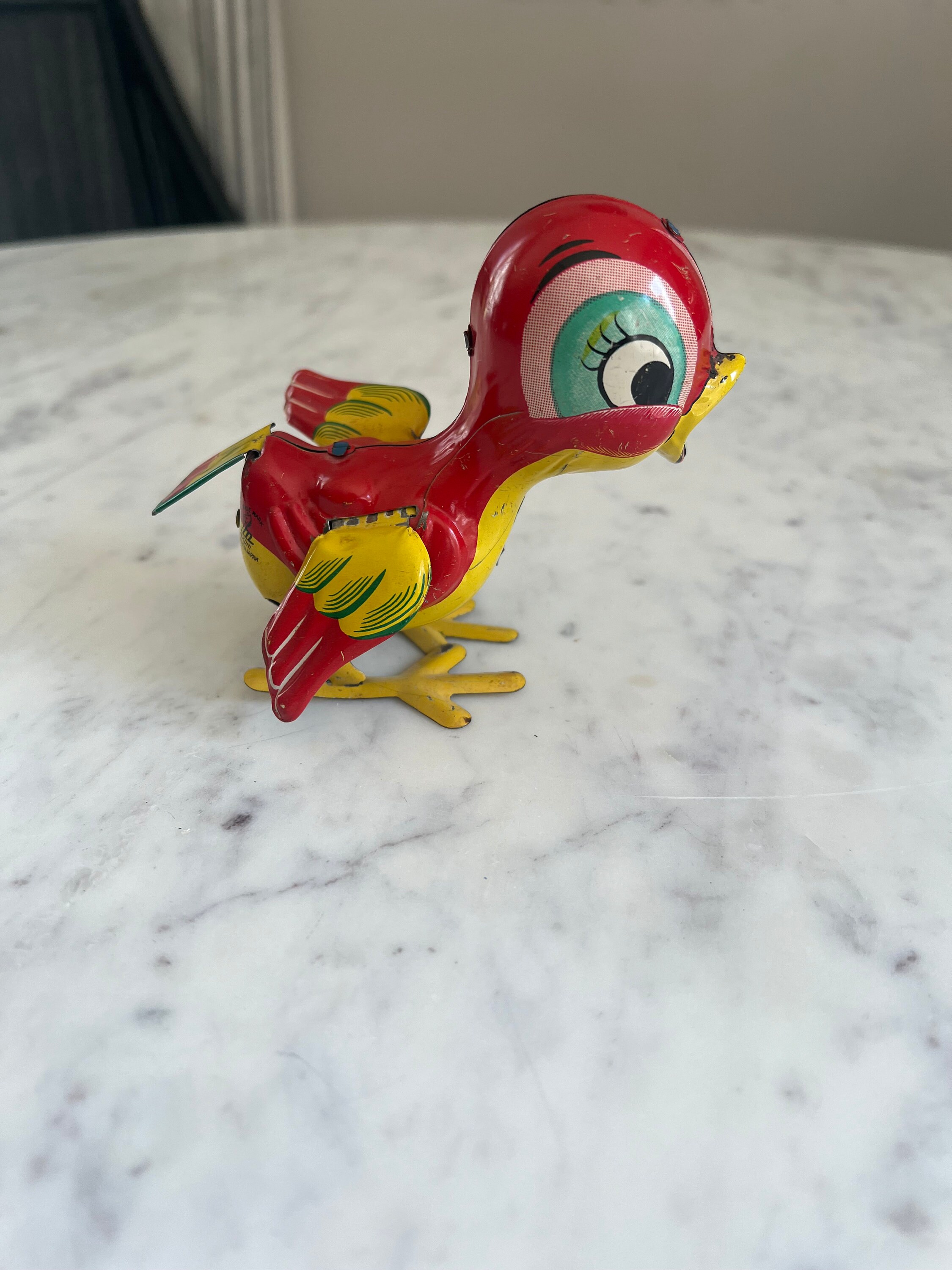Vintage Mikuni Tin Litho Hopping Bird Toy - Etsy