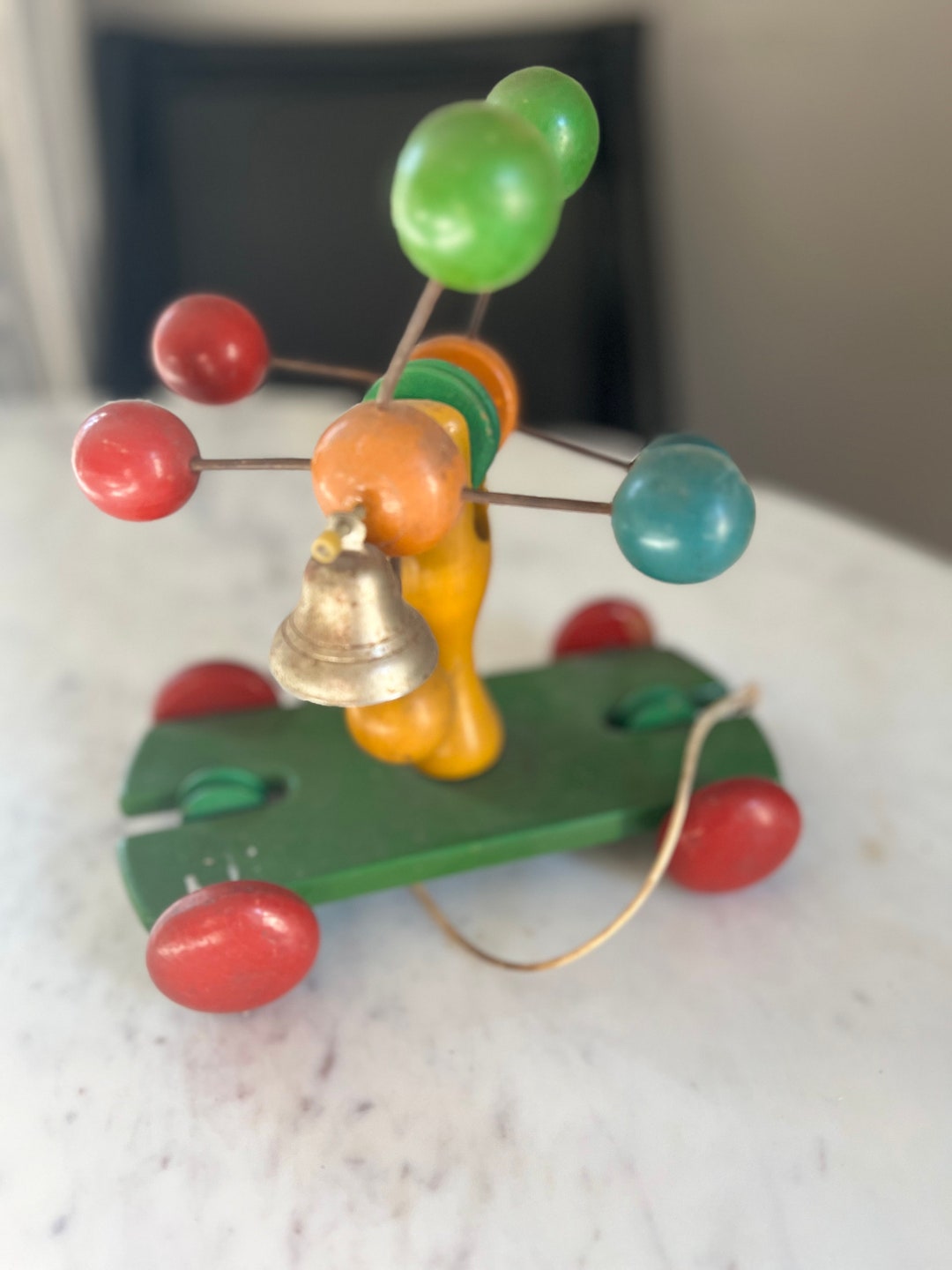 Vintage Wooden Atomic Pull Toy - Etsy