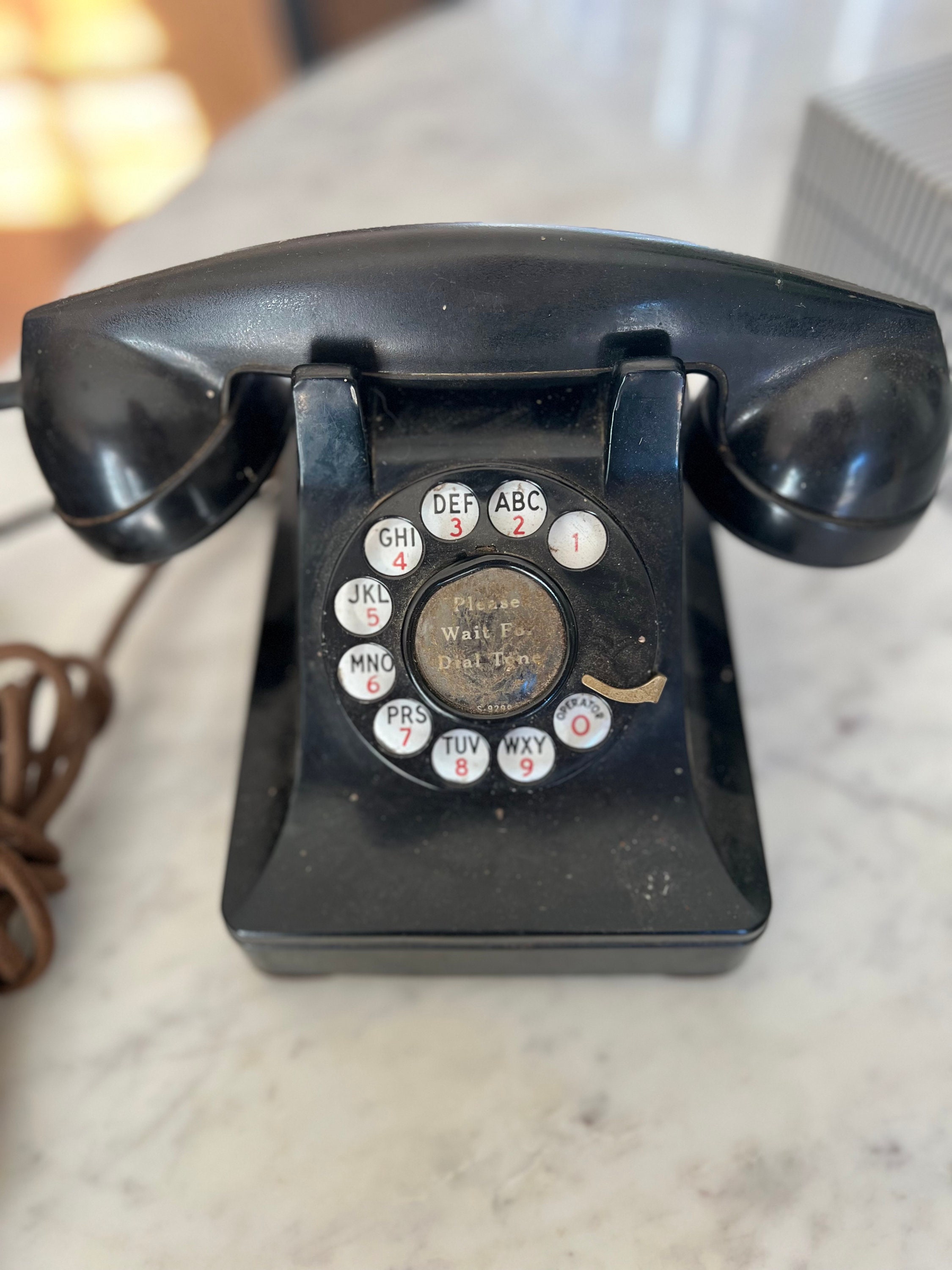 Vintage Black Art Deco Bakelite Rotary Phone. - Etsy