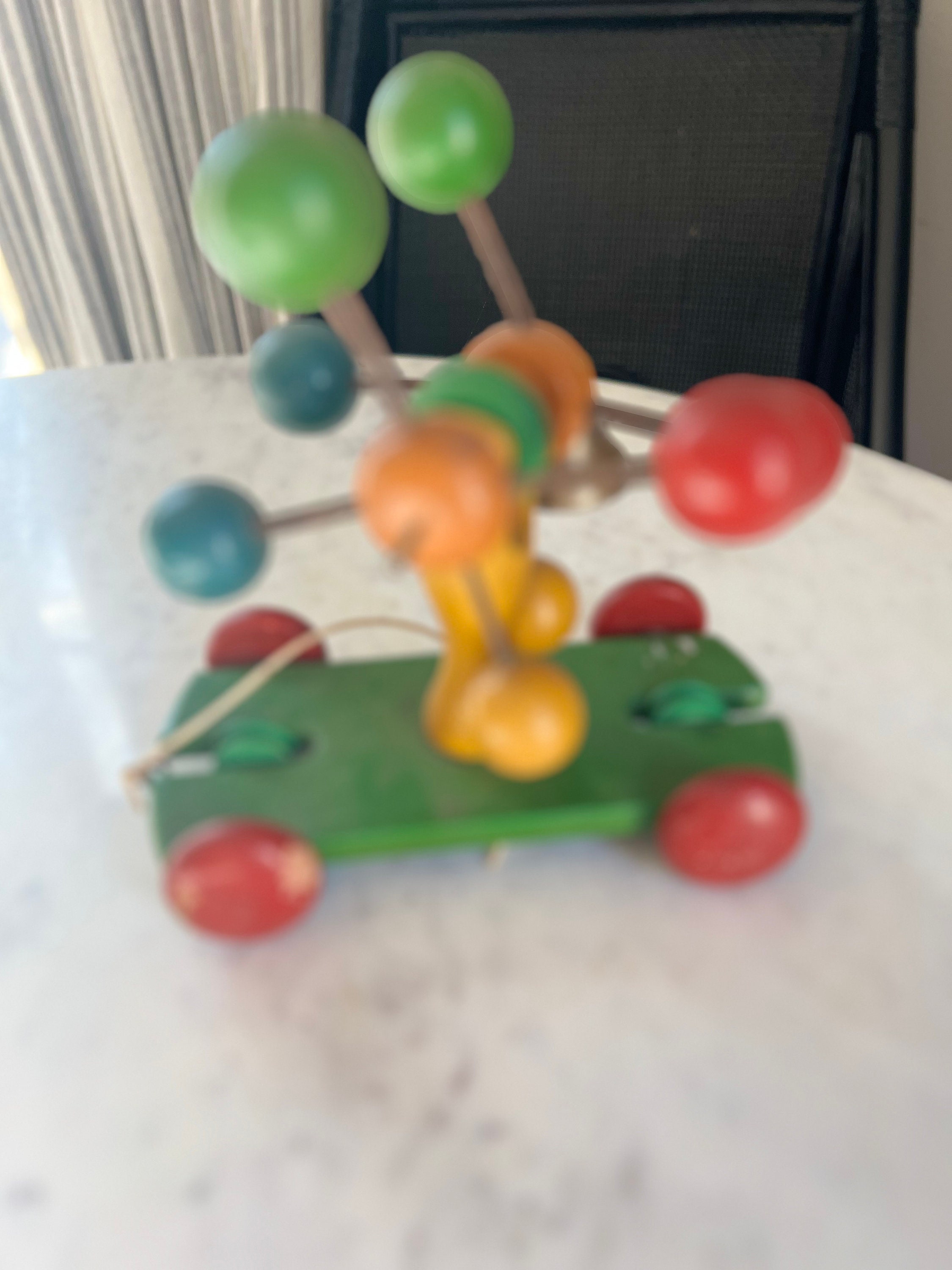 Vintage Wooden Atomic Pull Toy - Etsy