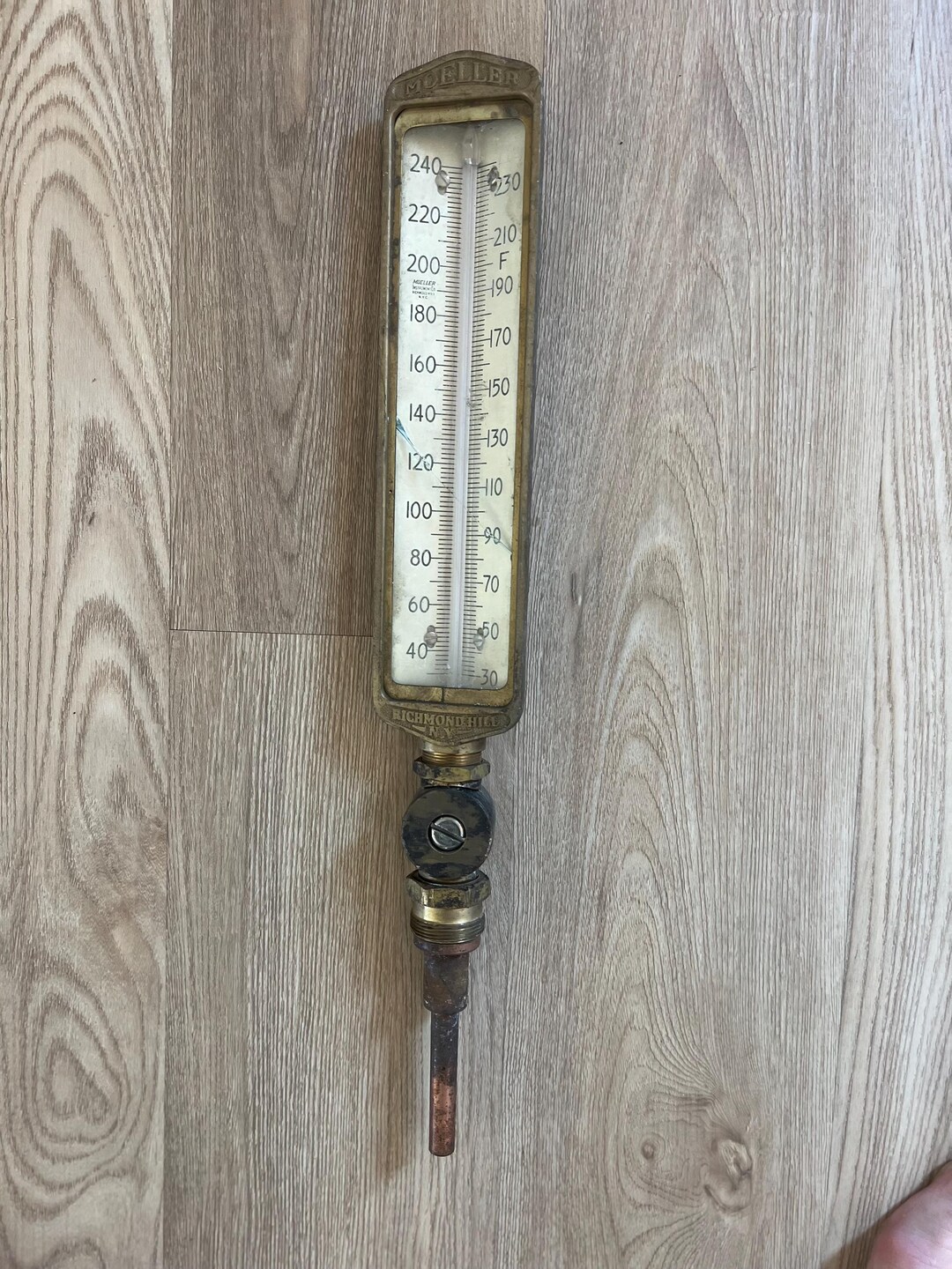 Vintage Moeller Brass Thermometer - Etsy