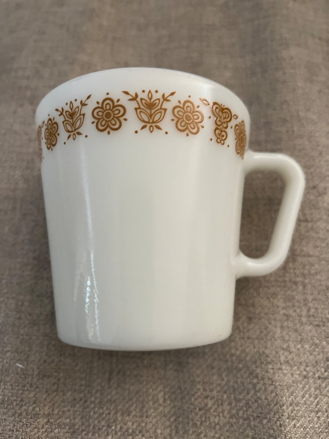 Vintage Pyrex Gold Butterfly Milk Glass Coffee Cup - Etsy