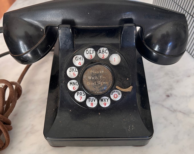 Vintage Black Art Deco Bakelite Rotary Phone. - Etsy