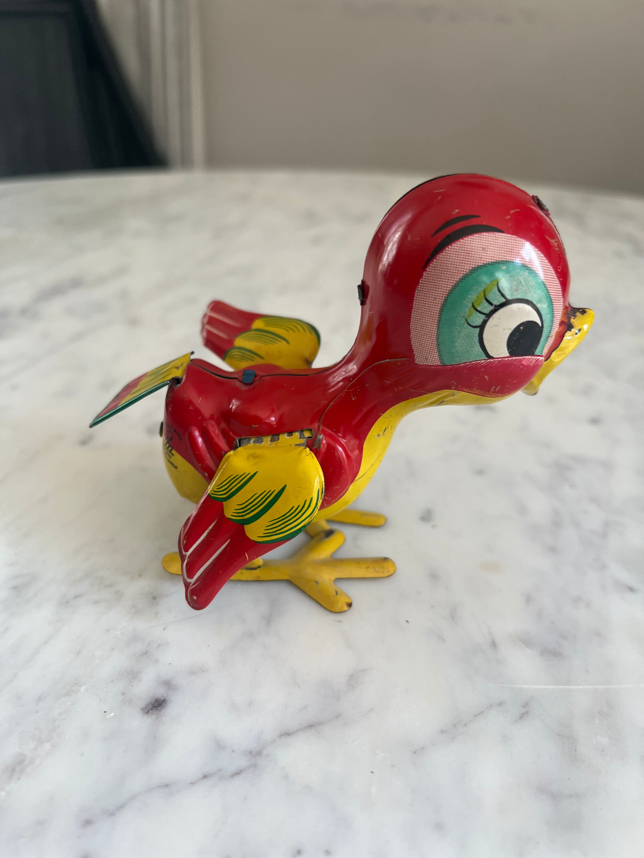 Vintage Mikuni Tin Litho Hopping Bird Toy - Etsy