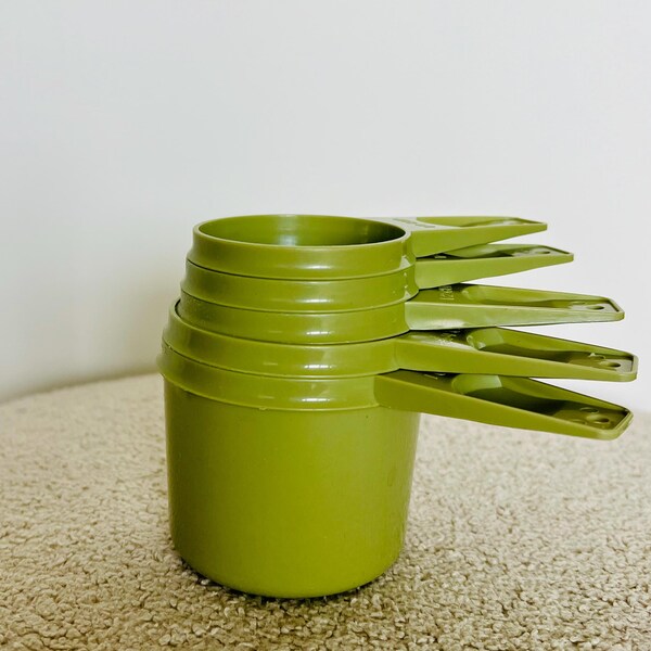 Vintage Tupperware Measuring Cup Set Avocado Green - Etsy