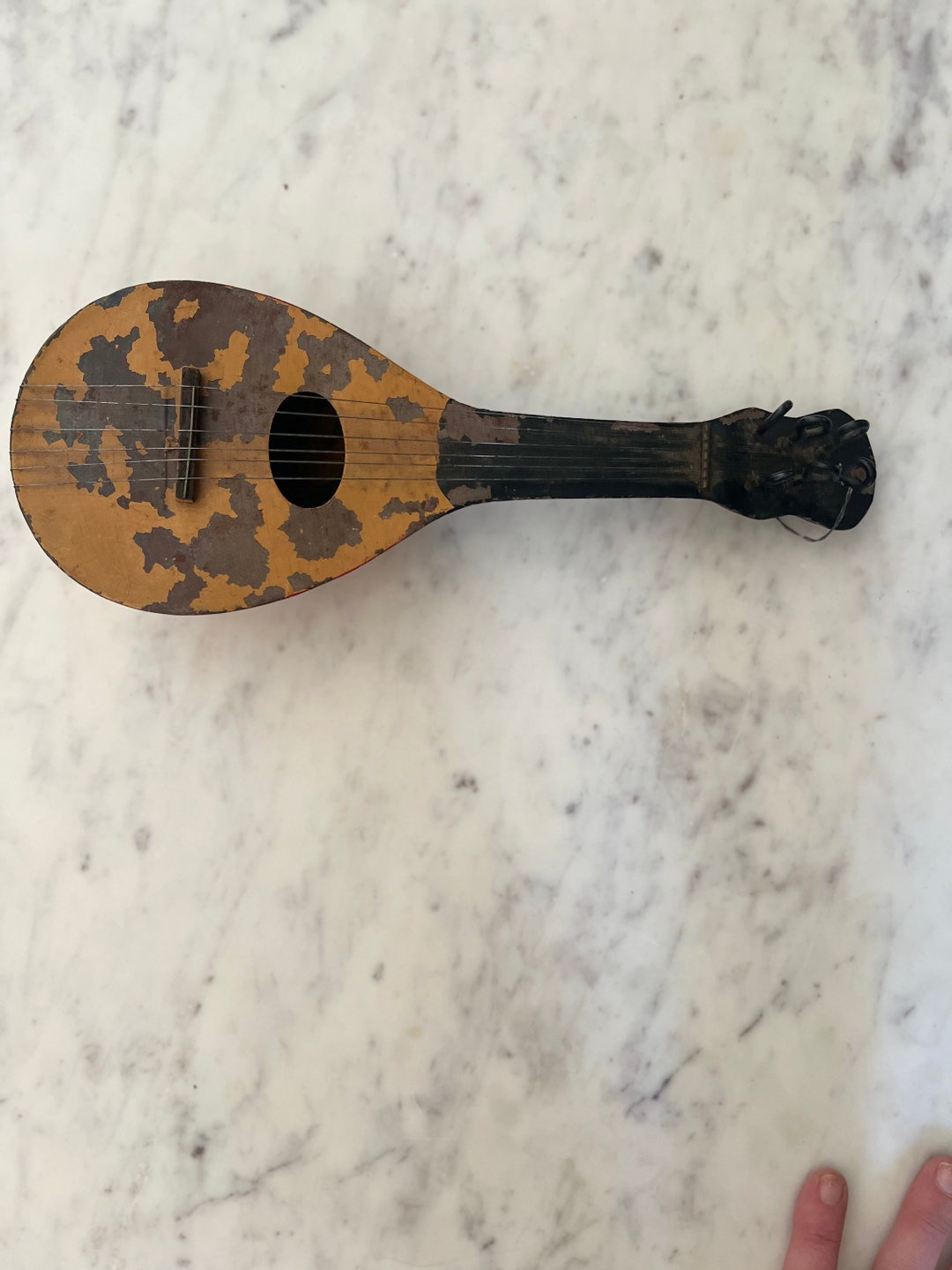 Vintage Children's Tin Mandolin With Red and Yellow Striping - Etsy