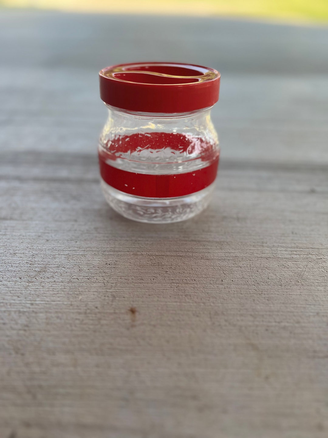 Vintage Italian Glass Coffee Jar With Red Plastic Lid and Trim - Etsy