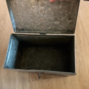 Vintage Gray Galvanized Metal Box - Etsy
