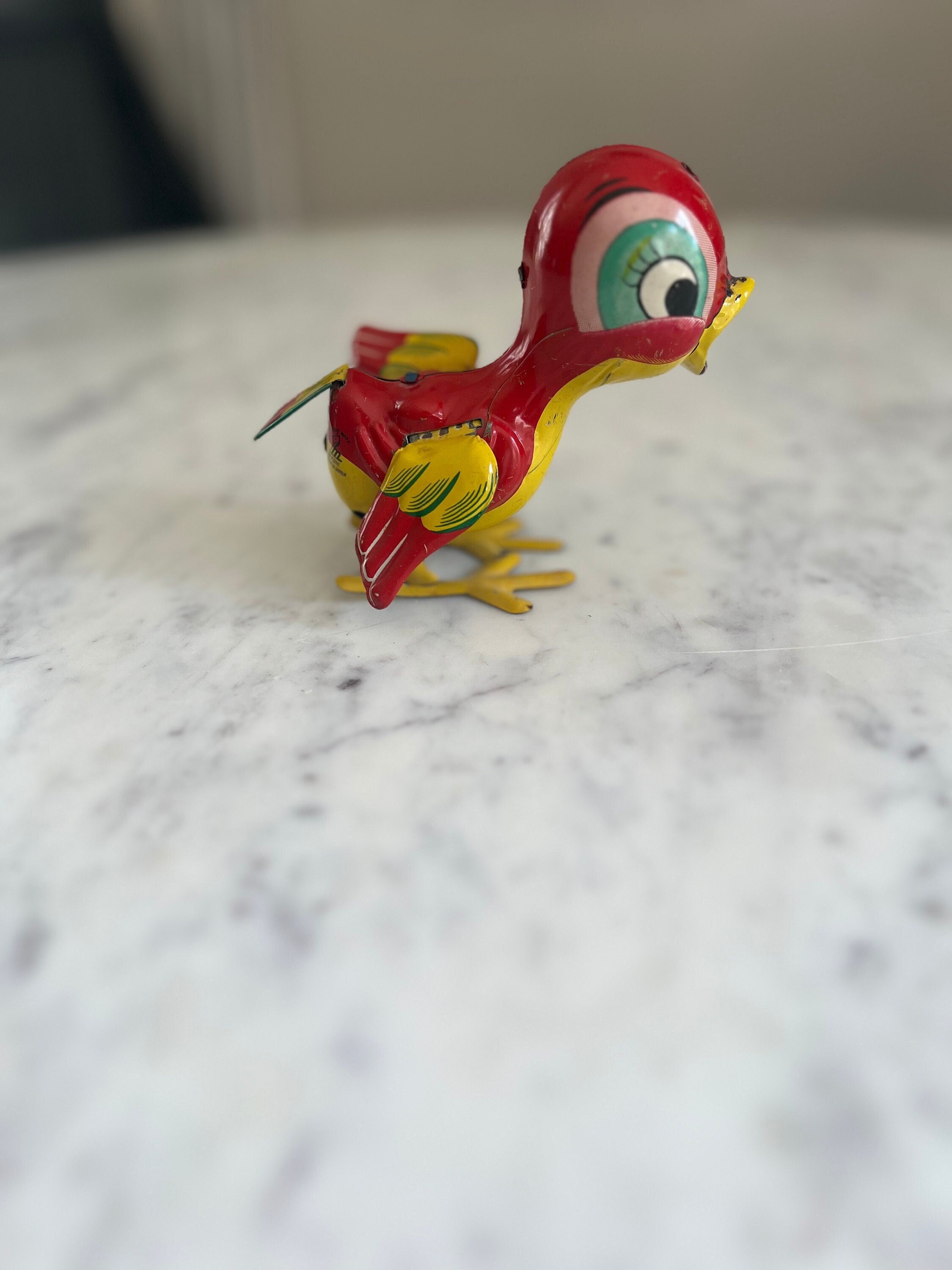 Vintage Mikuni Tin Litho Hopping Bird Toy - Etsy