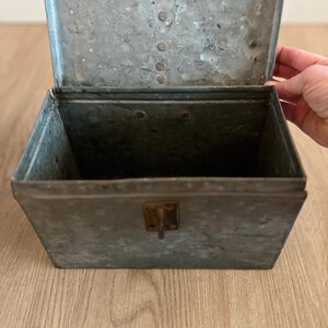 Vintage Gray Galvanized Metal Box - Etsy