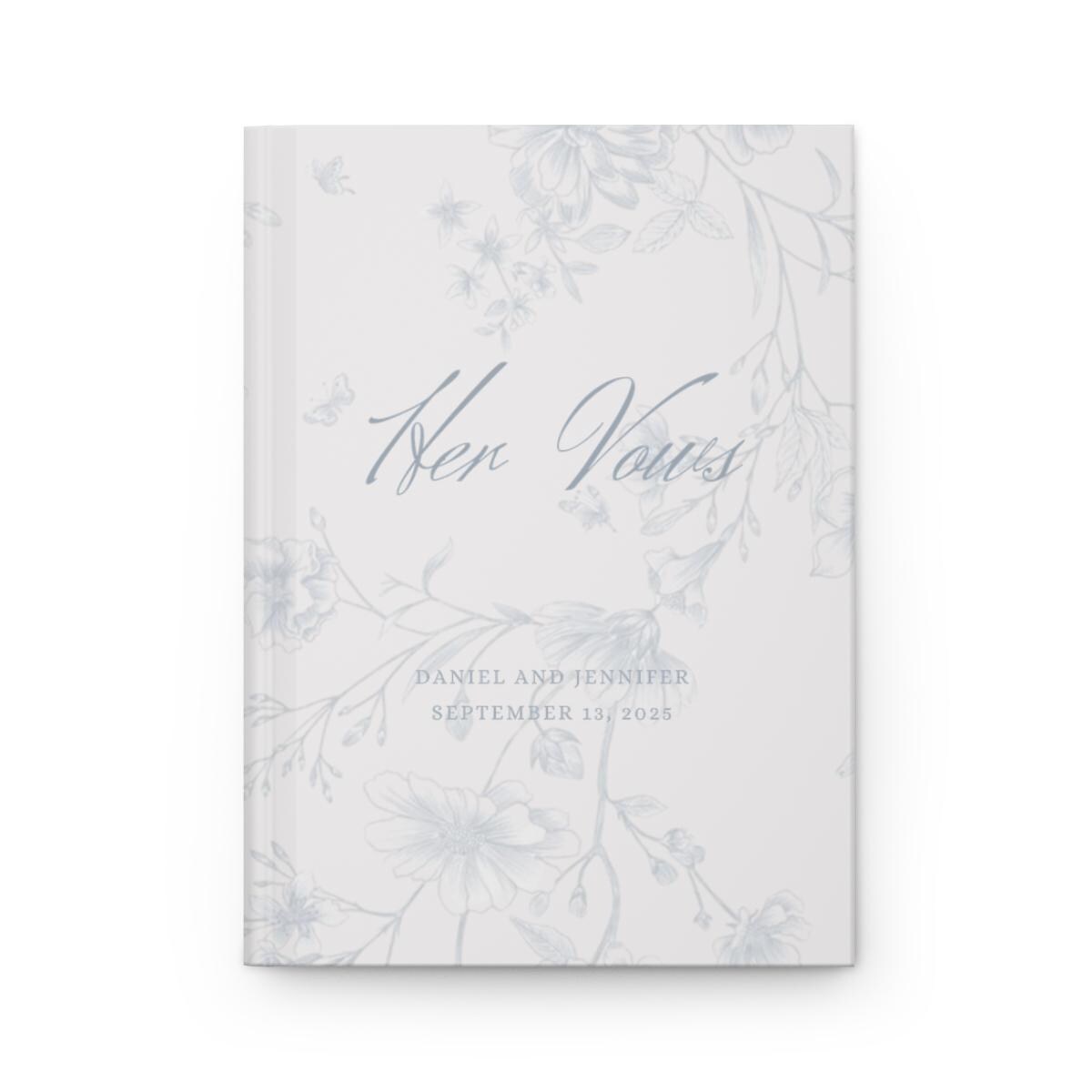 Elegant Wedding Floral Design Book Custom His and Her Vow Toile Pattern ...