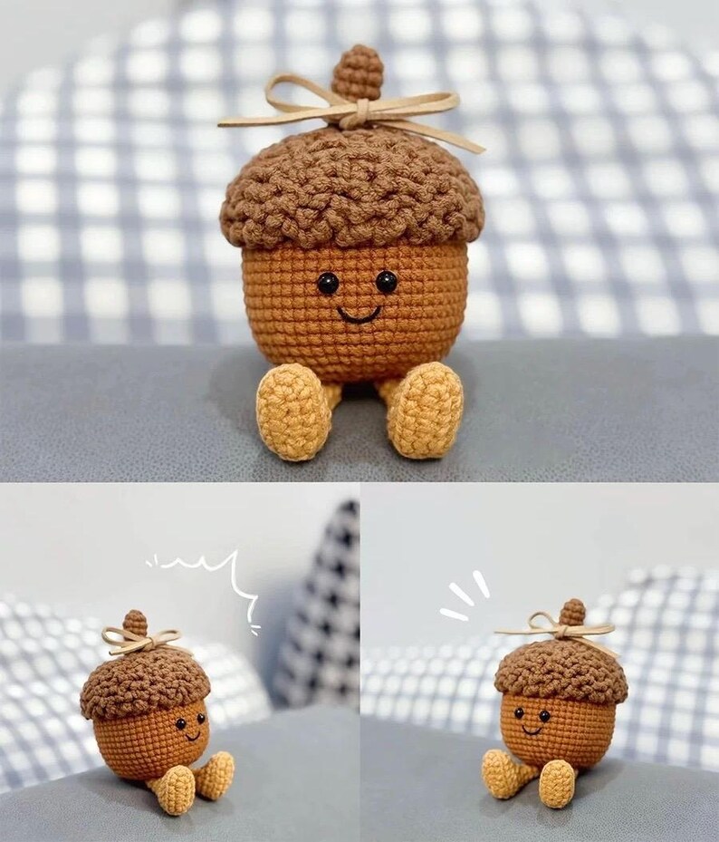 Jellycat Inspired Acorn Crochet Pattern DIY Knitted Plush Toy Tutorial ...