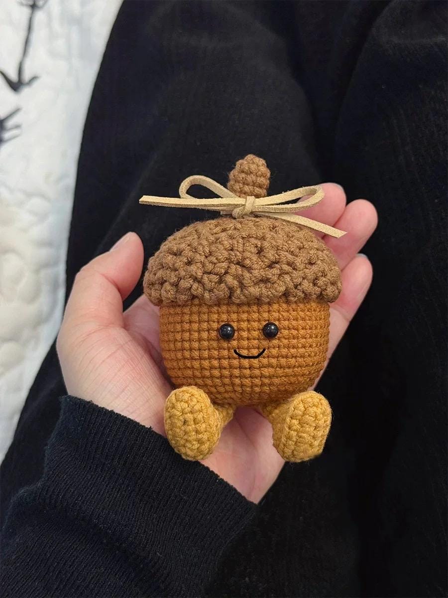 Jellycat Inspired Acorn Crochet Pattern DIY Knitted Plush Toy Tutorial ...