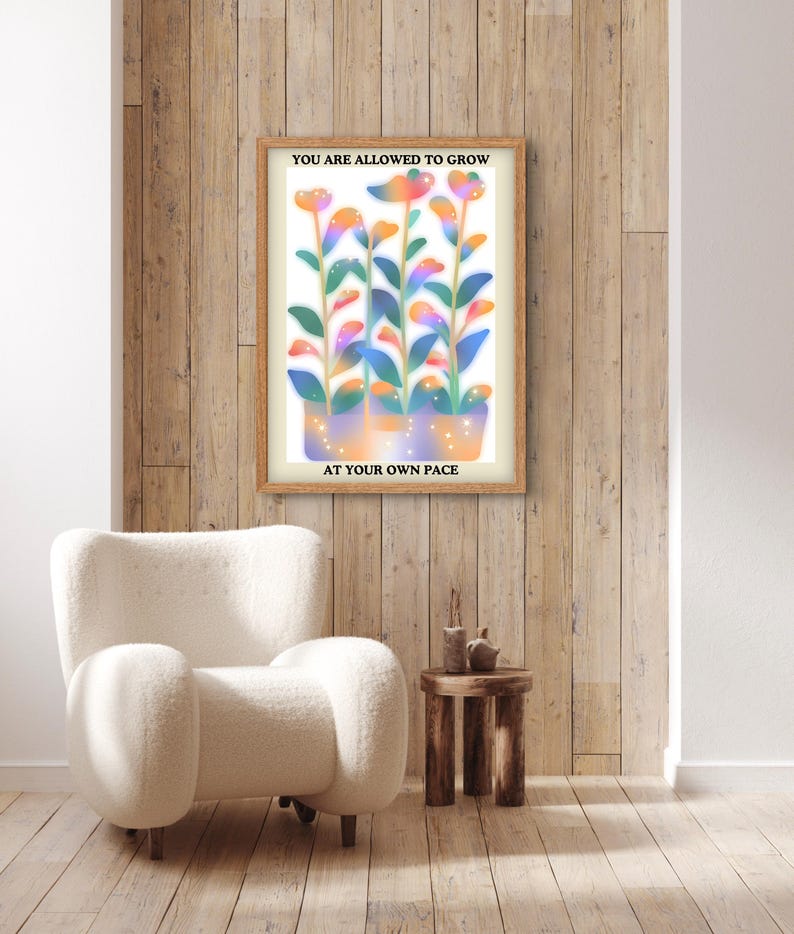 Grow at Your Own Pace Poster: Inspirational Kids Room Art (digital ...