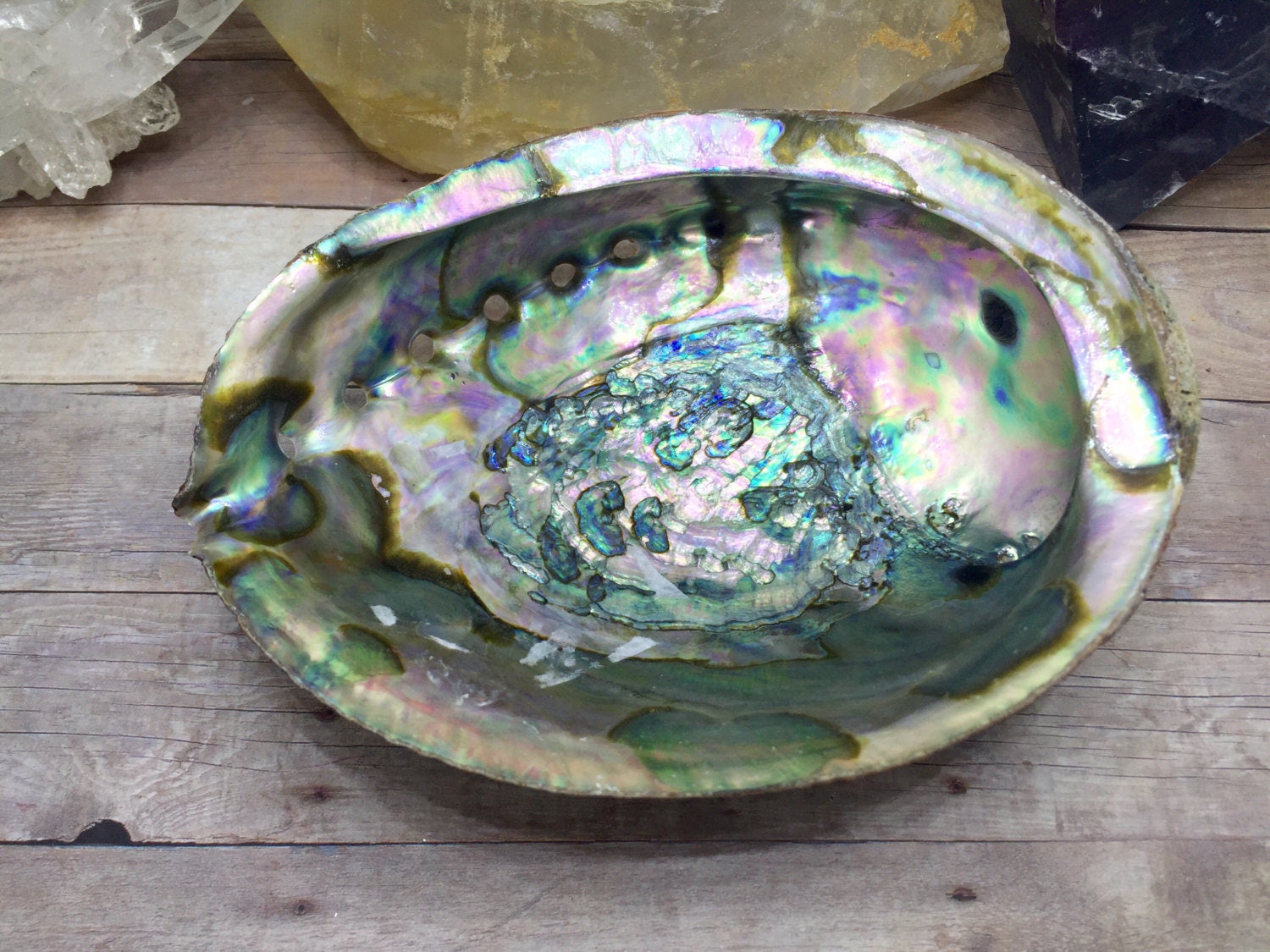 Abalone Shell Smudge Bowl, Large Abalone Shell Smudging Shell Positive ...