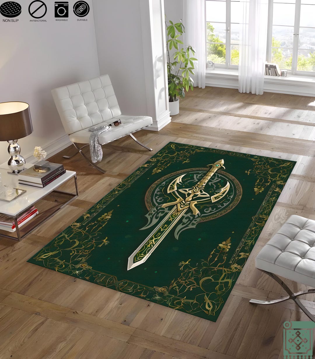 Zelda Legend Sword Rug | Gaming Area Rug | Zelda Game Rug | Gamer Gifts ...