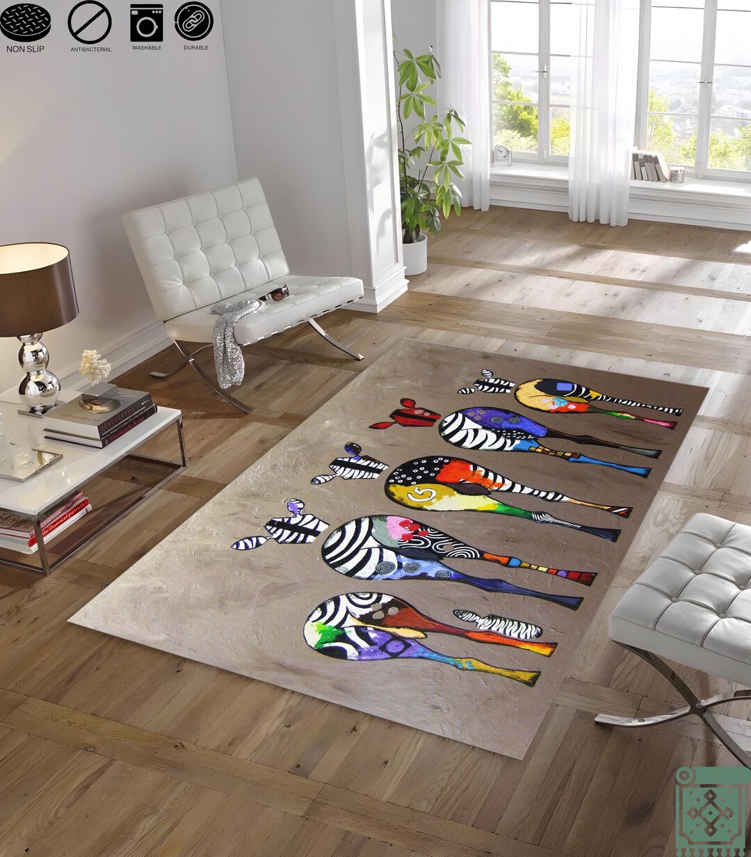 Zebra Pattern Rug | Cute Zebra Print Rug | Modern Rugs | 3D Printeds ...
