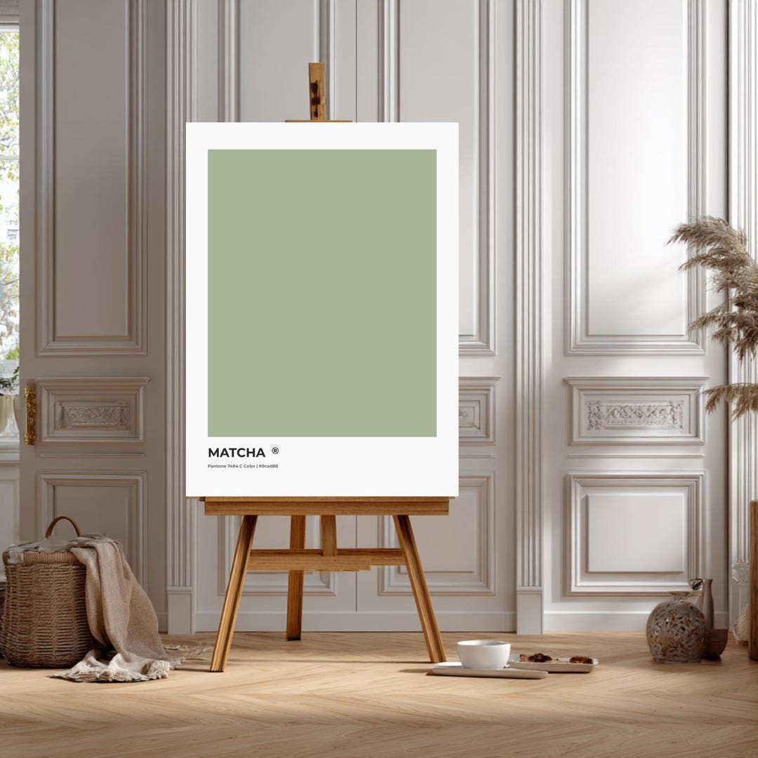MATCHA® Green Pantone Printable Poster – Modern Minimalist Wall Art ...