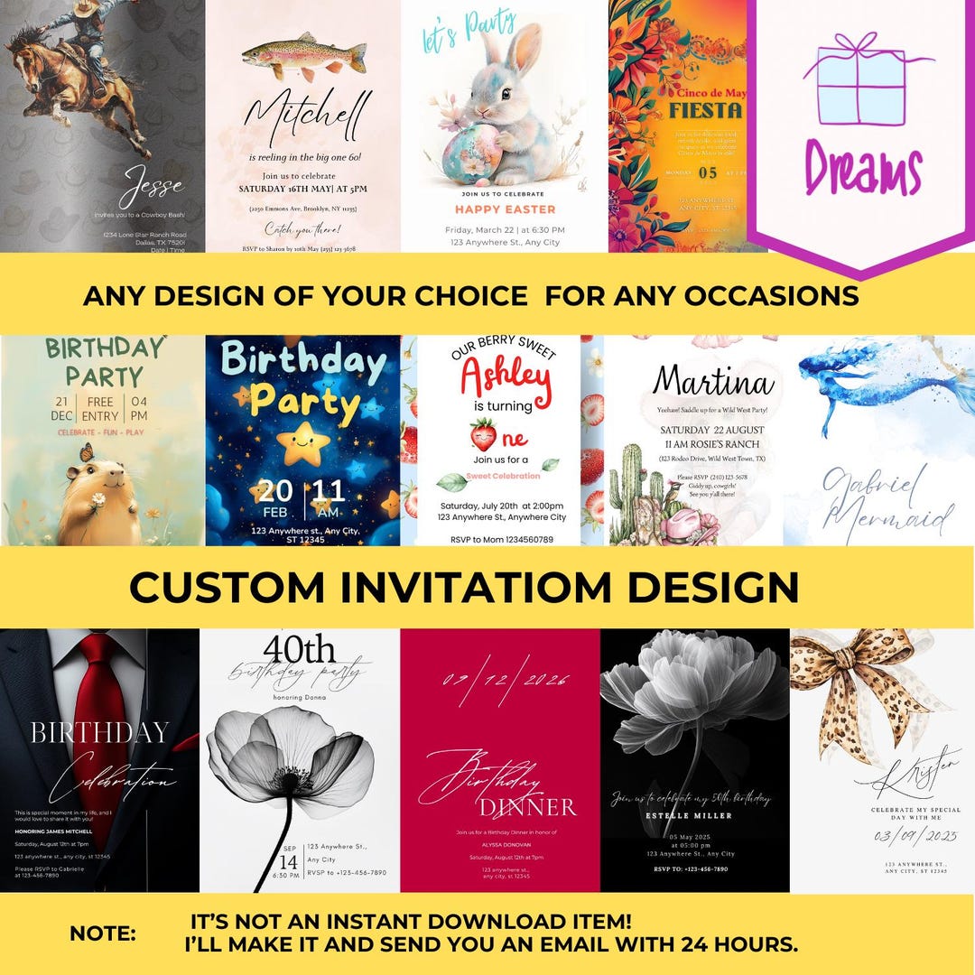 Custom Digital Invitation, Personalized Invitation for Any Occasion ...