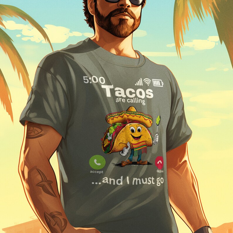 Tacos Are Calling Funny Shirt, Humorous Mexican Food Tee, Taco Lover ...
