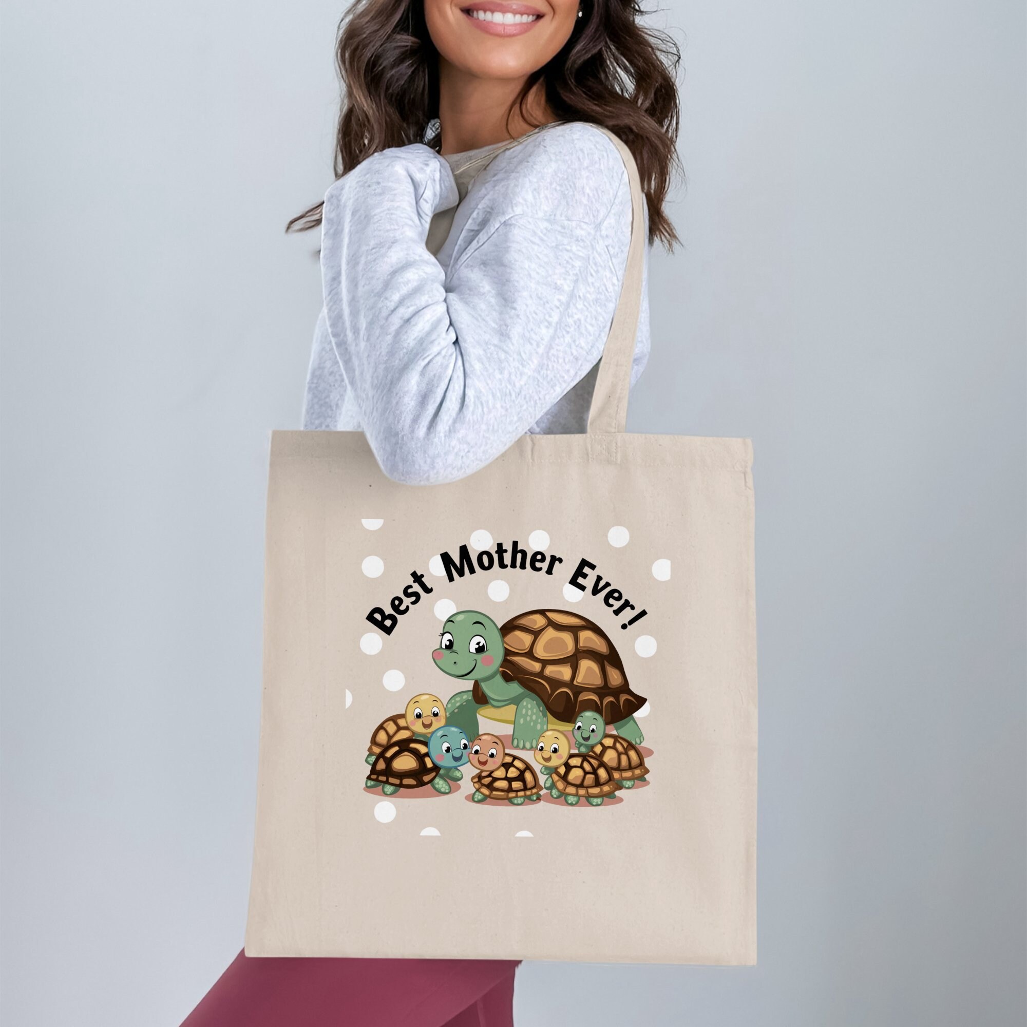 Best Mother Ever Turtle Tote Bag, Cute Mother Tortoise With Babies ...
