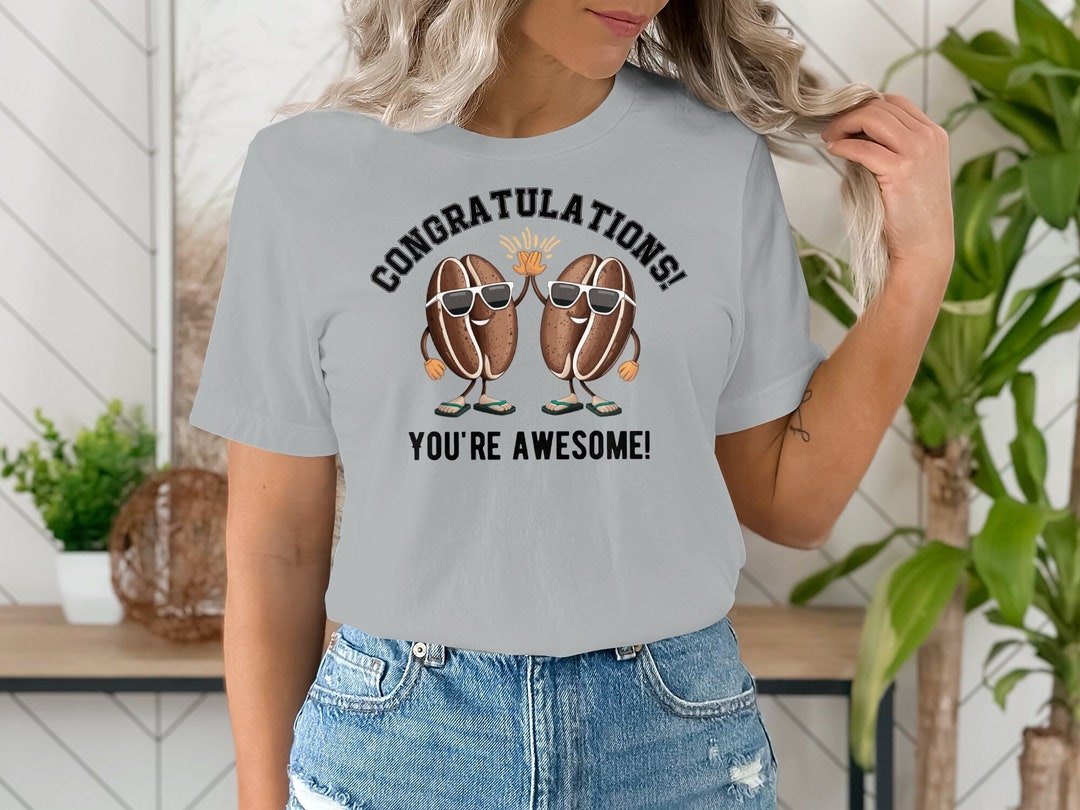 Congratulations Winner T-shirt, Funny Cartoon Coffee Beans Design ...