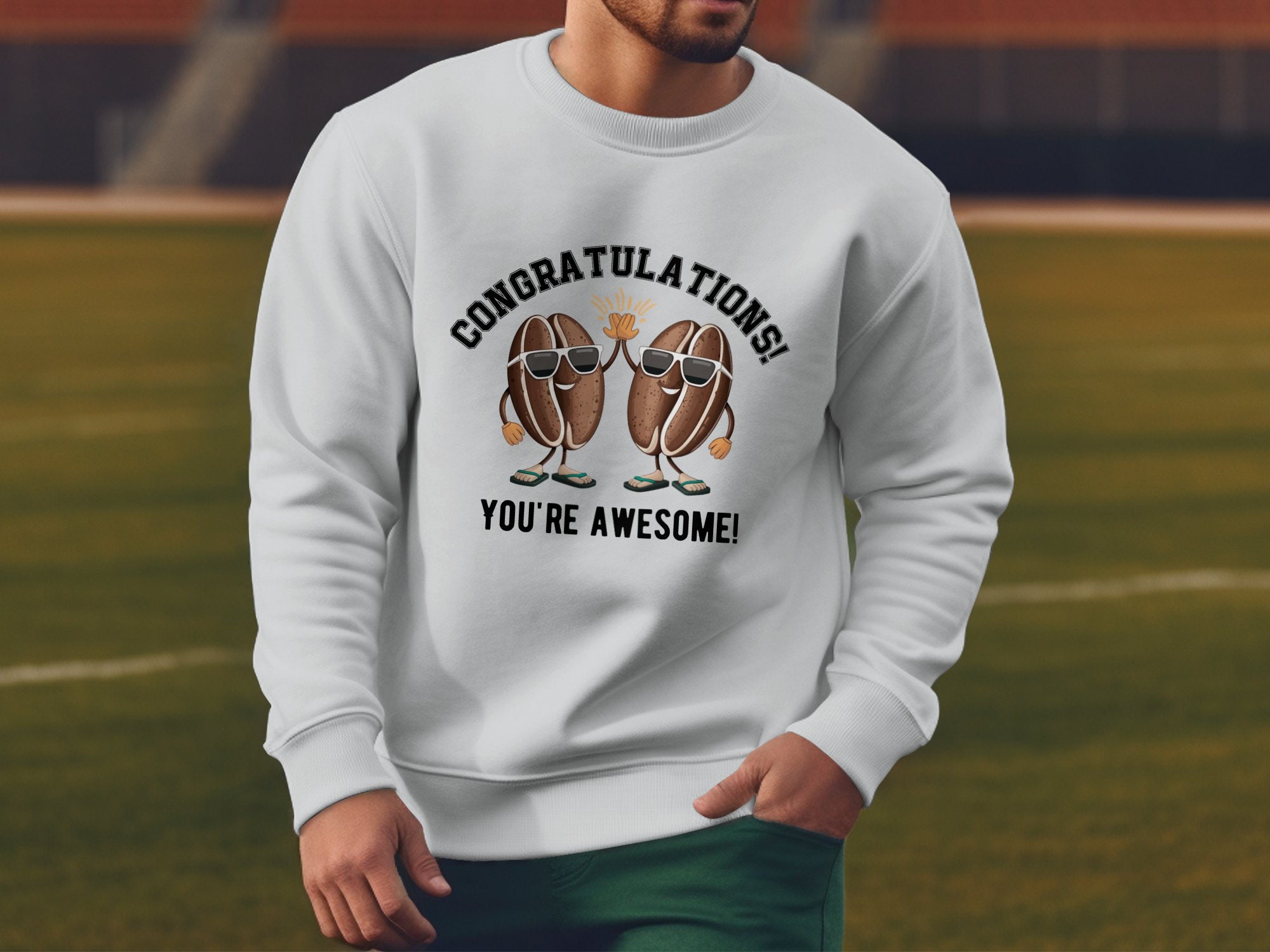 Congratulations Winner T-shirt, Funny Cartoon Coffee Beans Design ...