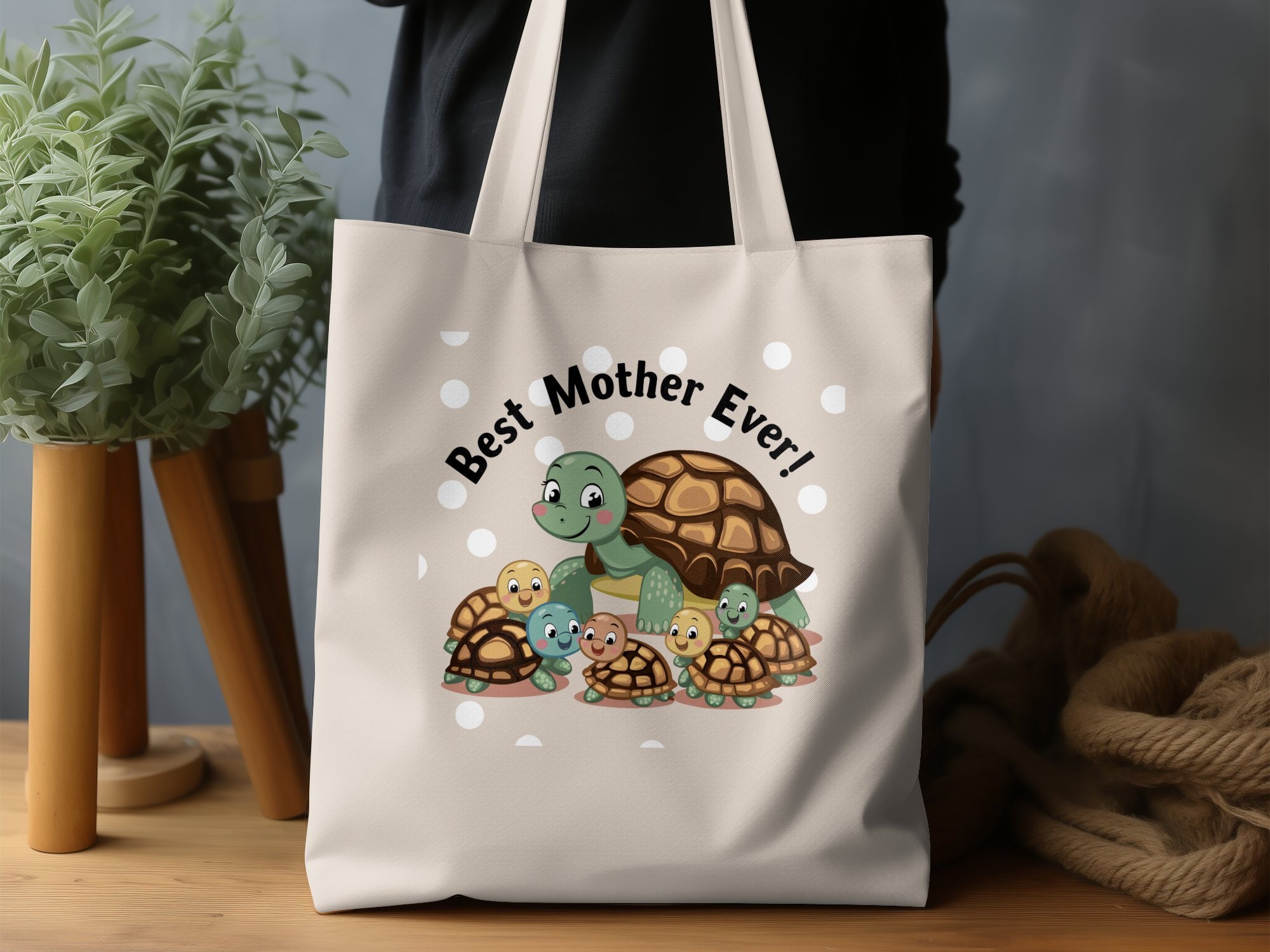 Best Mother Ever Turtle Tote Bag, Cute Mother Tortoise With Babies ...