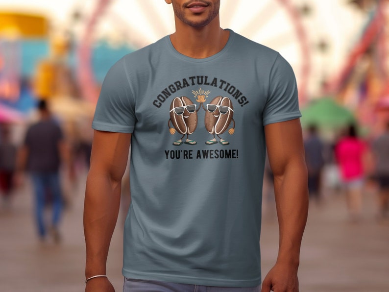 Congratulations Winner T-shirt, Funny Cartoon Coffee Beans Design ...