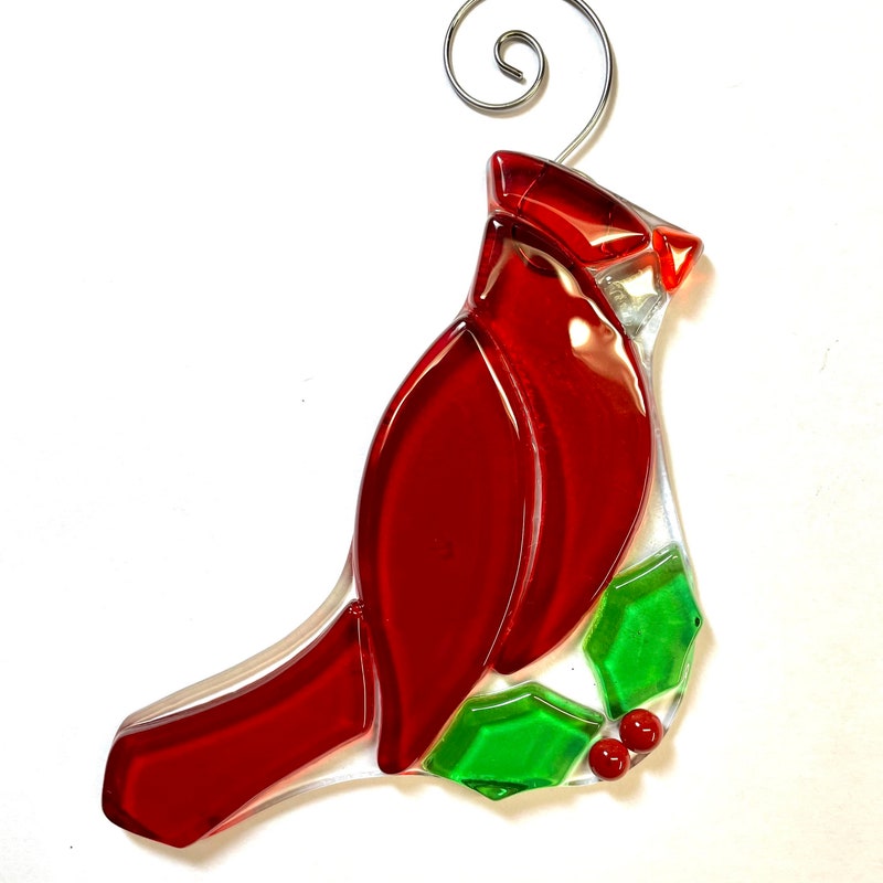 Fused Glass Cardinal - Etsy Canada