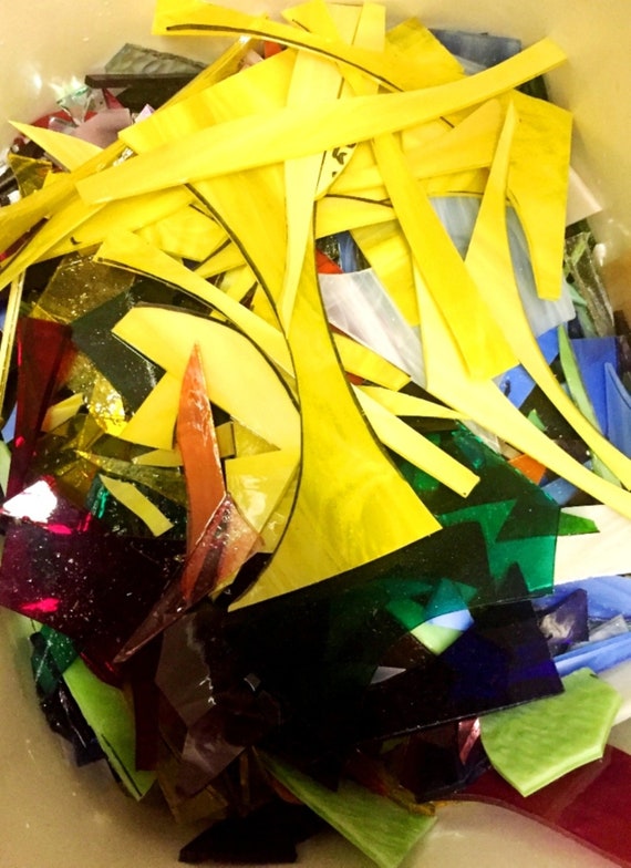 Materials Glass Art Grab Bag of Stained Glass Scrap Pieces 1lb Assorted ...