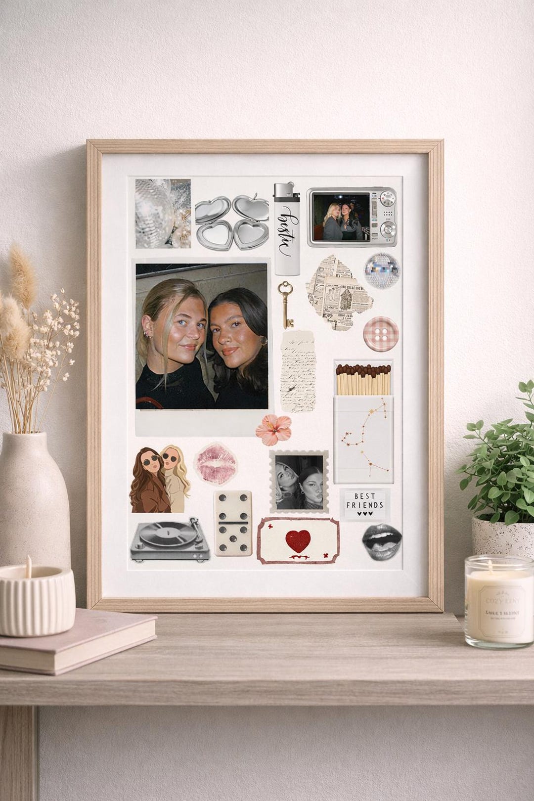 Printable Best Friend Matchbook Collage Poster | Editable in Canva ...