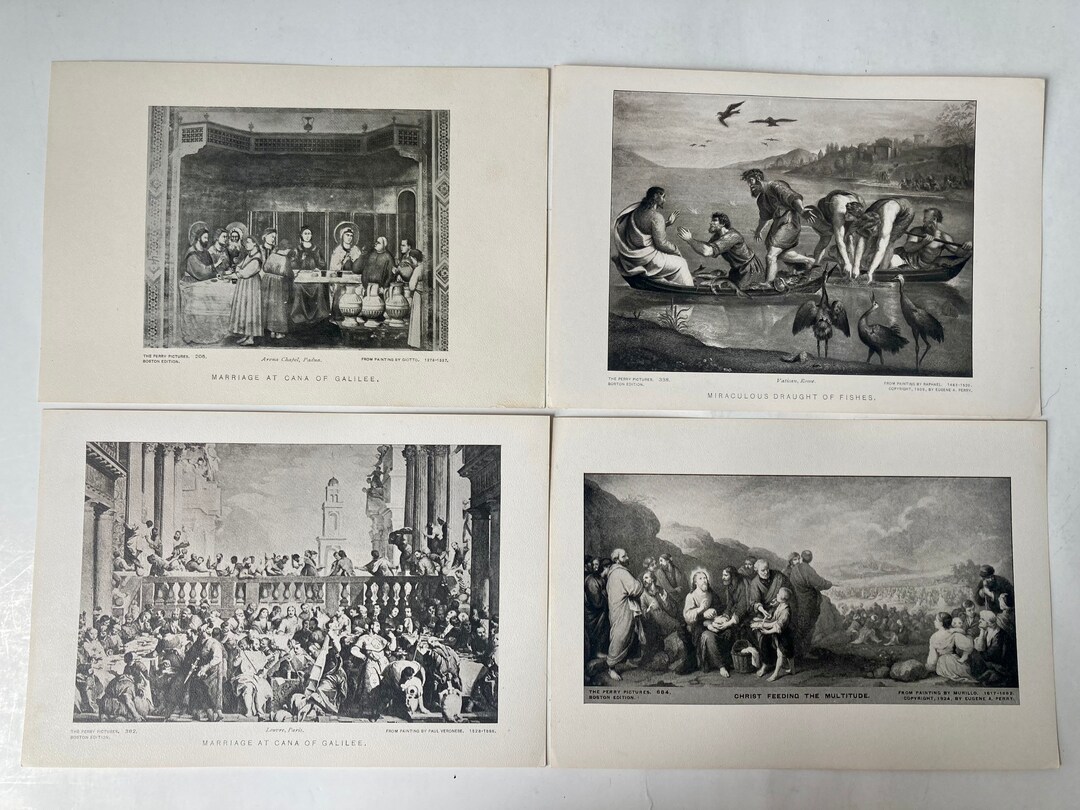 4 Miracles of Jesus Paper Prints by Perry Pictures Bible Story 5x7 ...