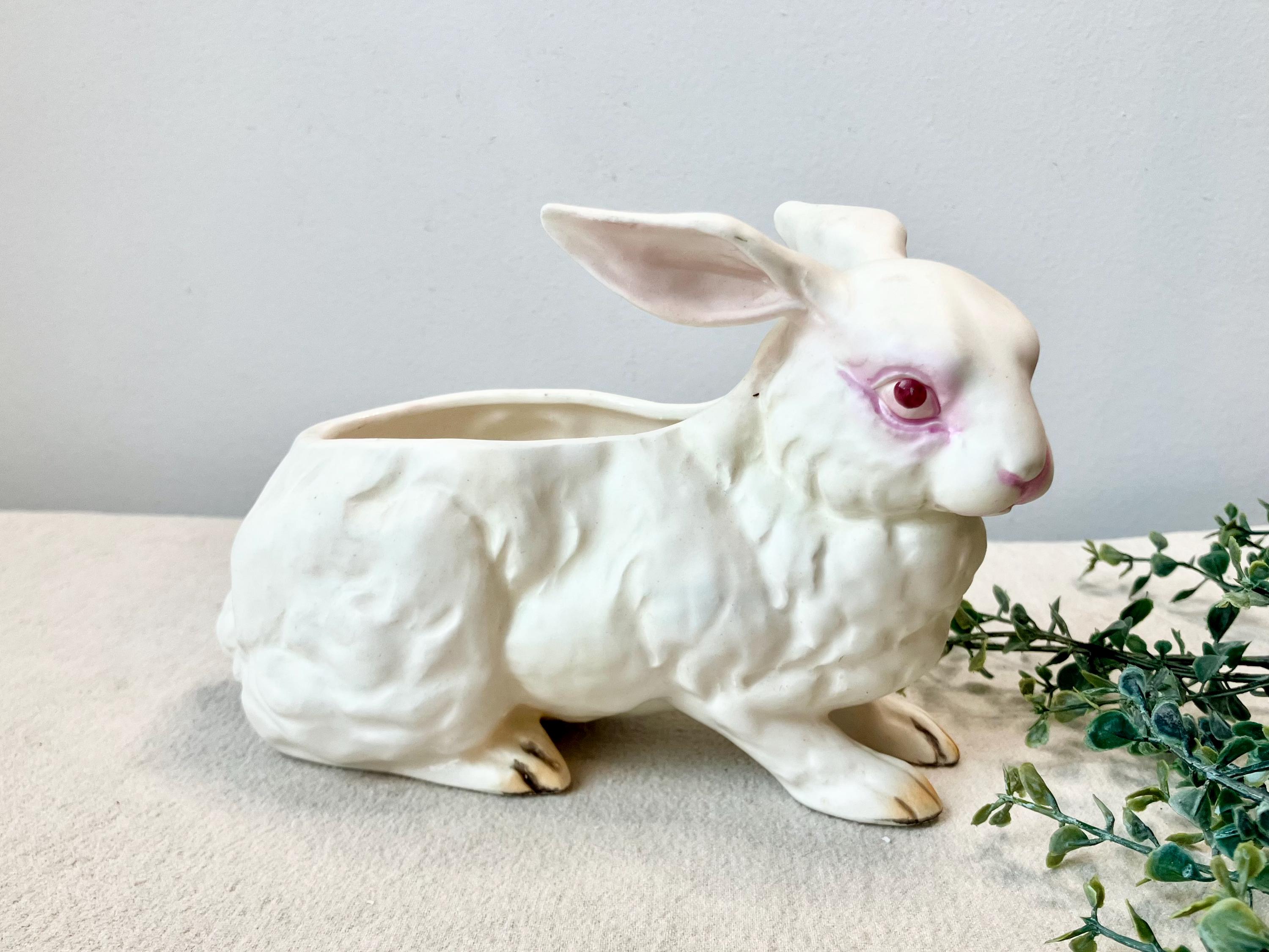 Choice 1 Lefton Rabbit Planter 3241 Trinket Box Candy Dish 7144 Bisque ...