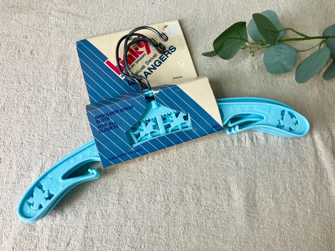 4 Childrens Clothes Hangers Carousel Blue Plastic NOS Unused Binky ...