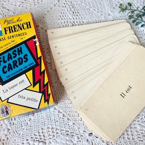Box French Flash Cards 50s Complete by Marjorie Lowry Pei 3x6 50 Cards ...