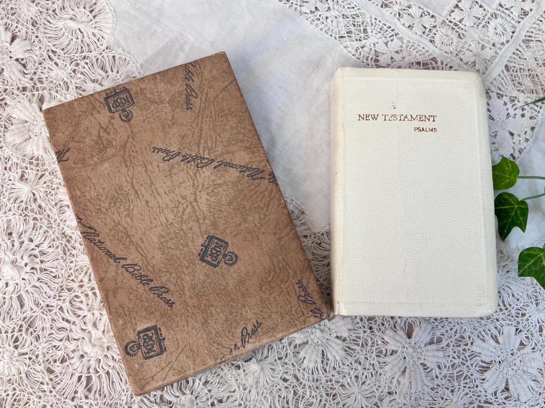 White New Testament KJV Pocket National Bible Press Original Box ...