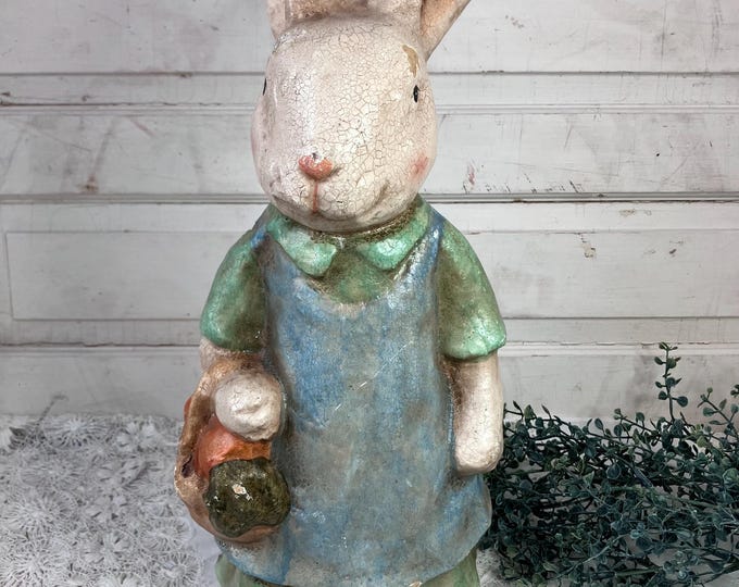 18 Paper Mache Rabbit Carrying Basket Pastel Easter Vintage Decor - Etsy