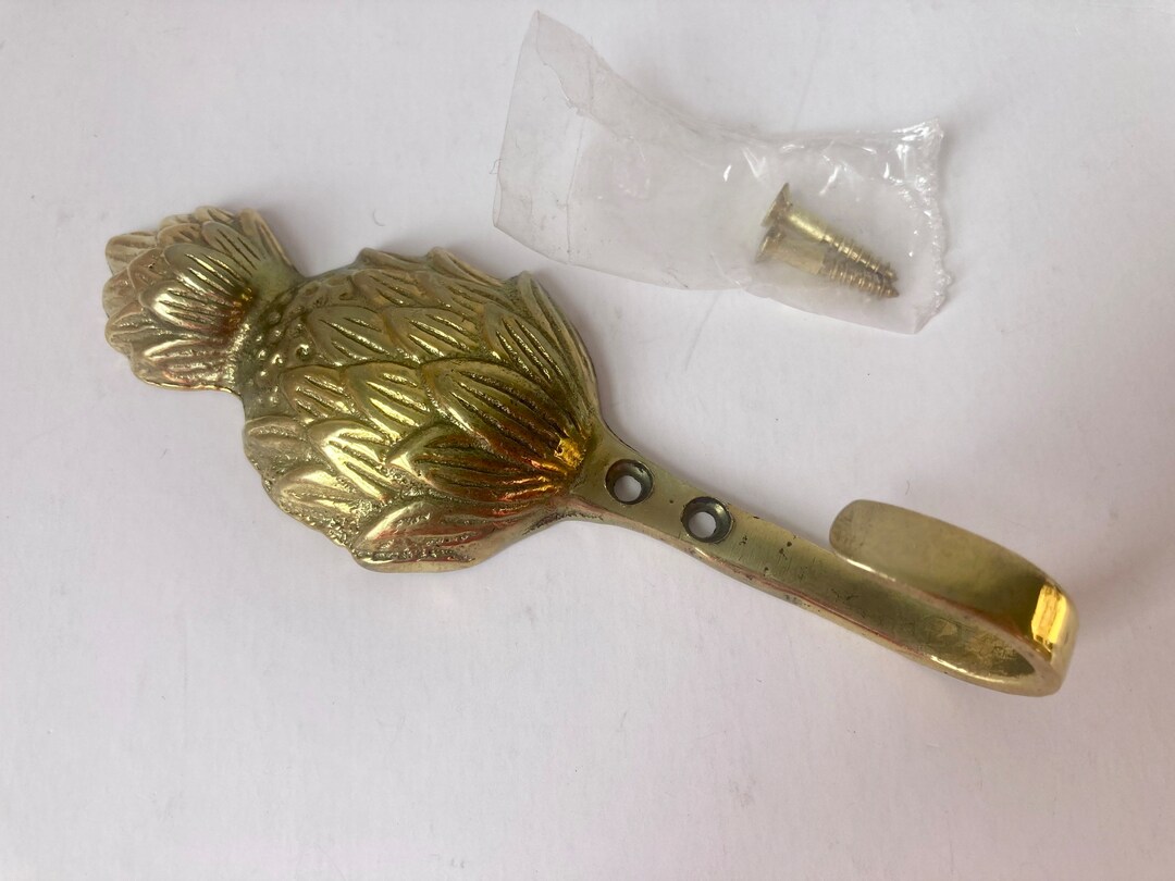 1 Brass Pineapple Wall Hook 5” W/ Matching Screws H-143 Vintage ...