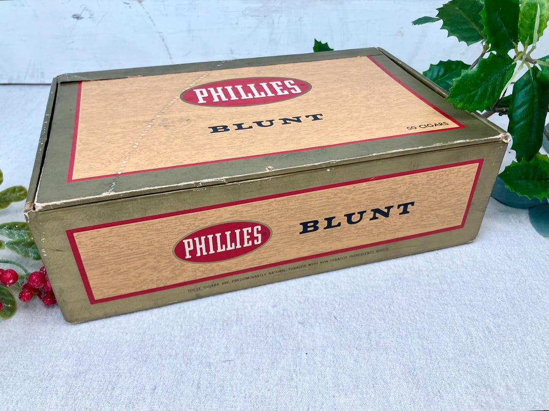 Phillies Blunt Cigar Box Empty Cardboard Advertising Tobacco Treasure ...