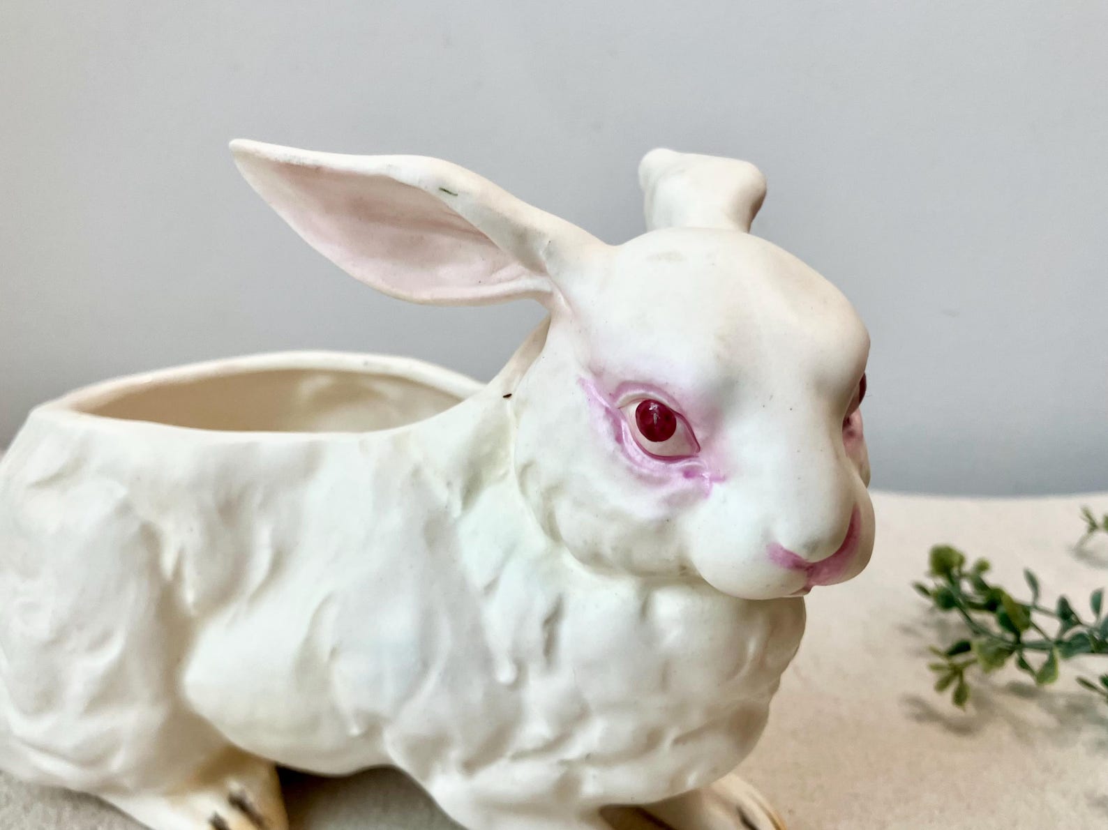 Choice 1 Lefton Rabbit Planter 3241 Trinket Box Candy Dish 7144 Bisque ...