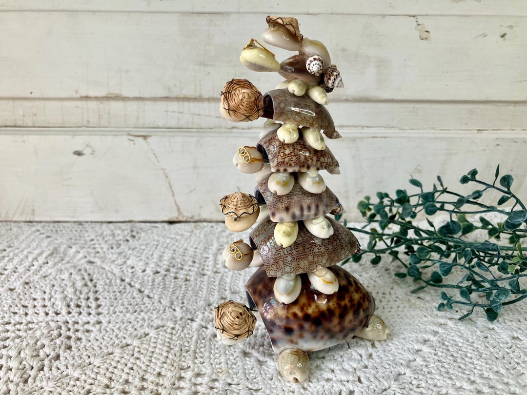 Stacking Seashell Turtles Bobble Heads Figurine Shells Wearing Wire ...