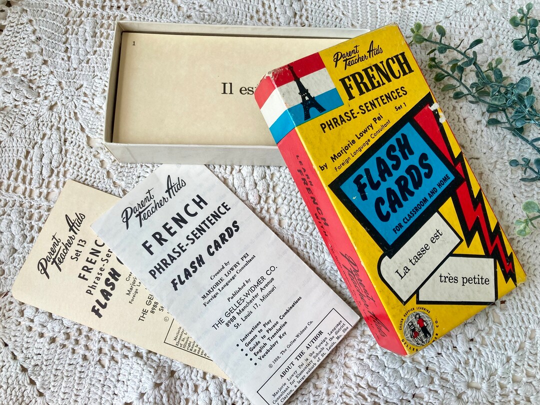 Box French Flash Cards 50s Complete by Marjorie Lowry Pei 3x6 50 Cards ...