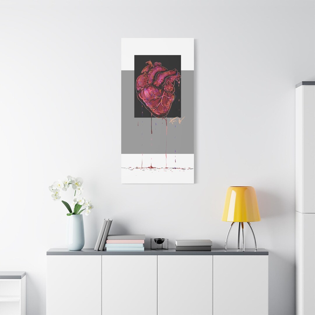 Artistic Original Bleeding Heart Canvas Print, Modern Home Decor ...