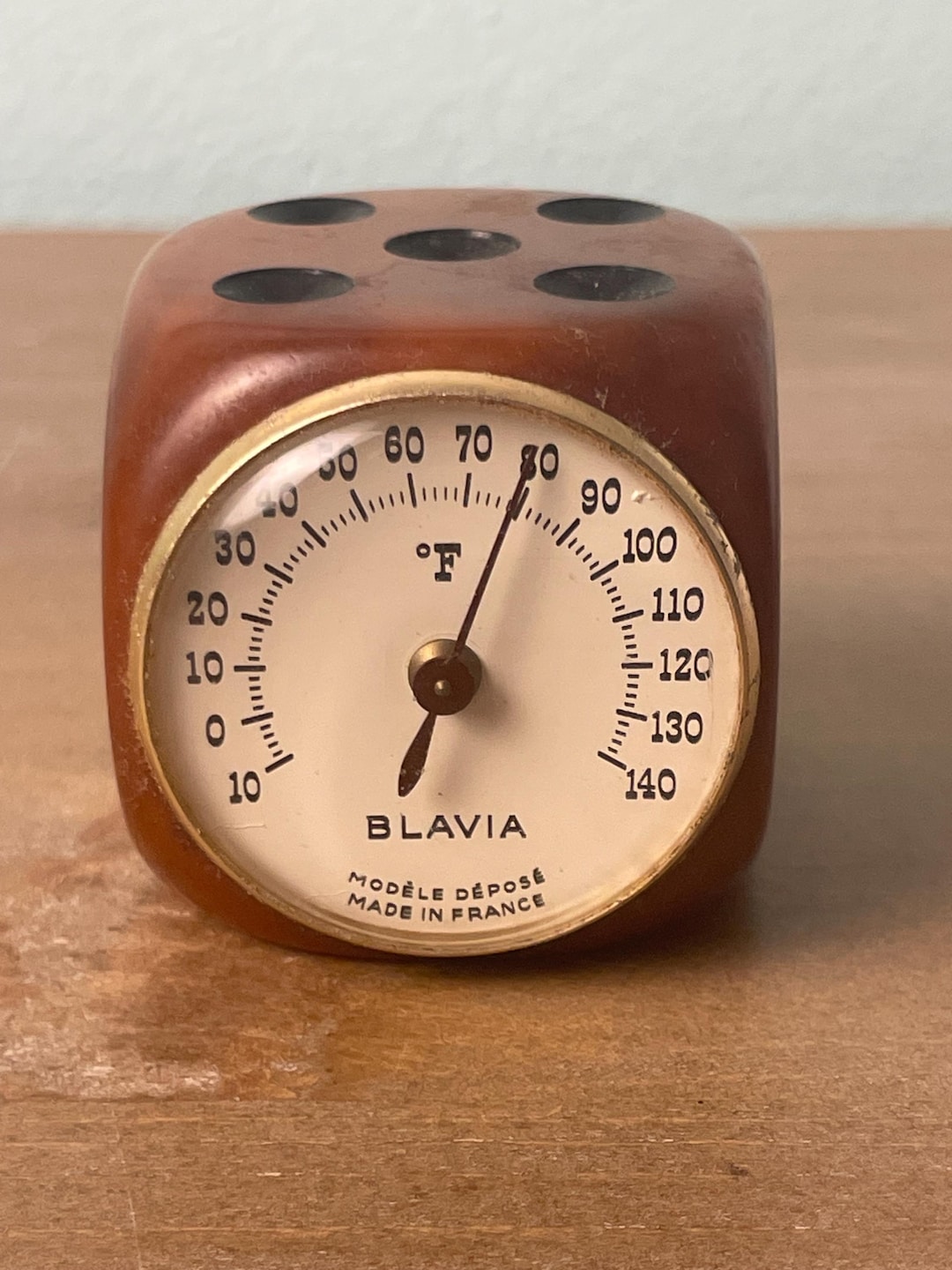 Art Deco Amber Bakelite Dice French Thermometer - Etsy