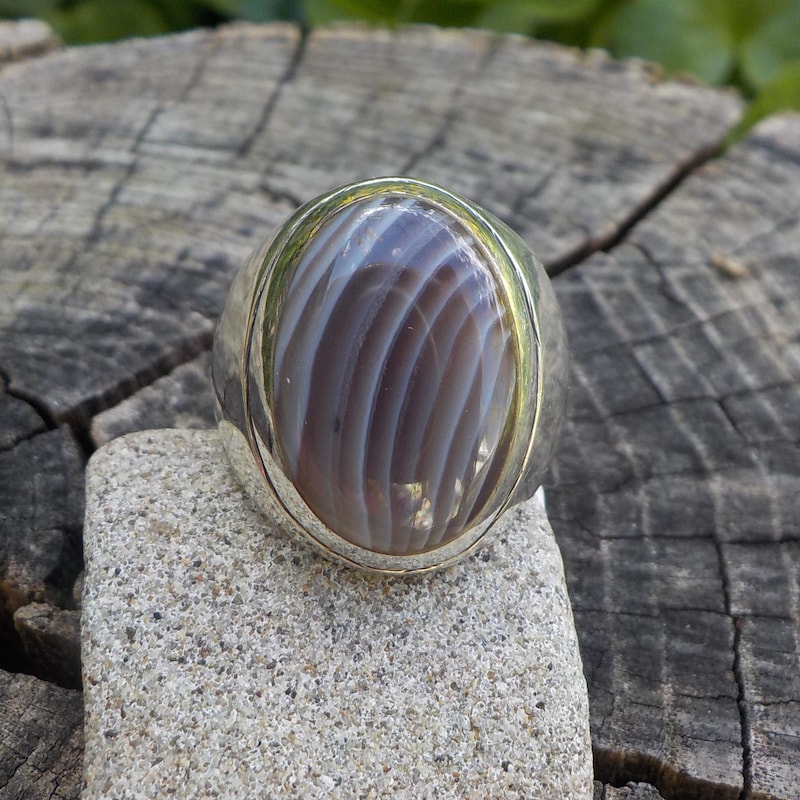 Banded Agate Ring - Etsy
