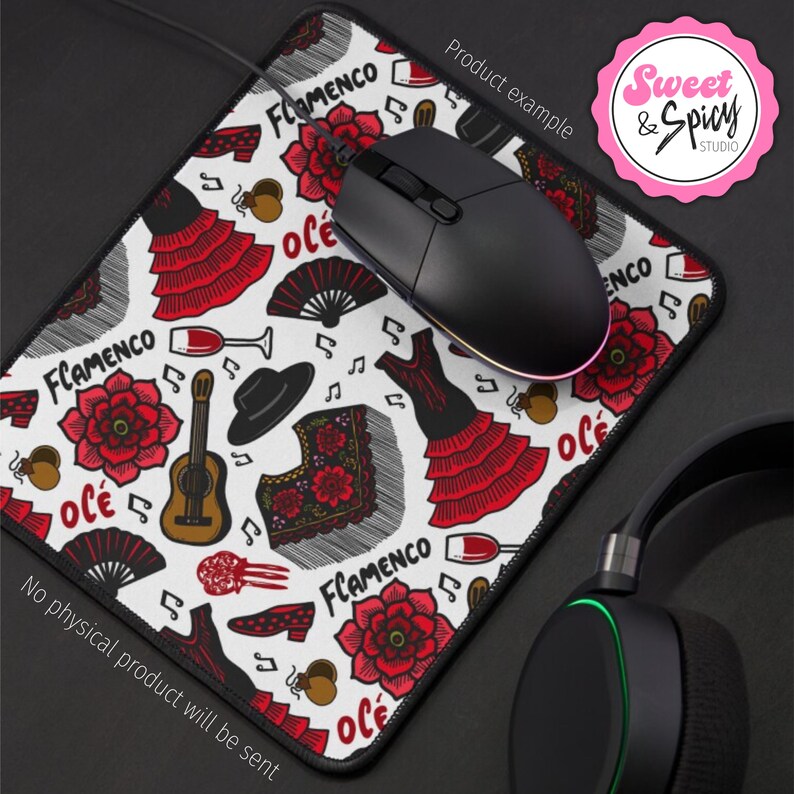 Hand Drawn Spanish Flamenco Dance Music Themed Seamless Surface Pattern ...