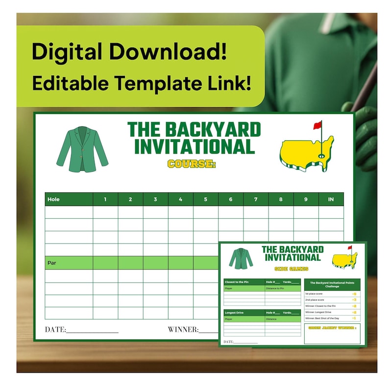 Golf Scorecard - EDITABLE TEMPLATE (link in File Download) and ...