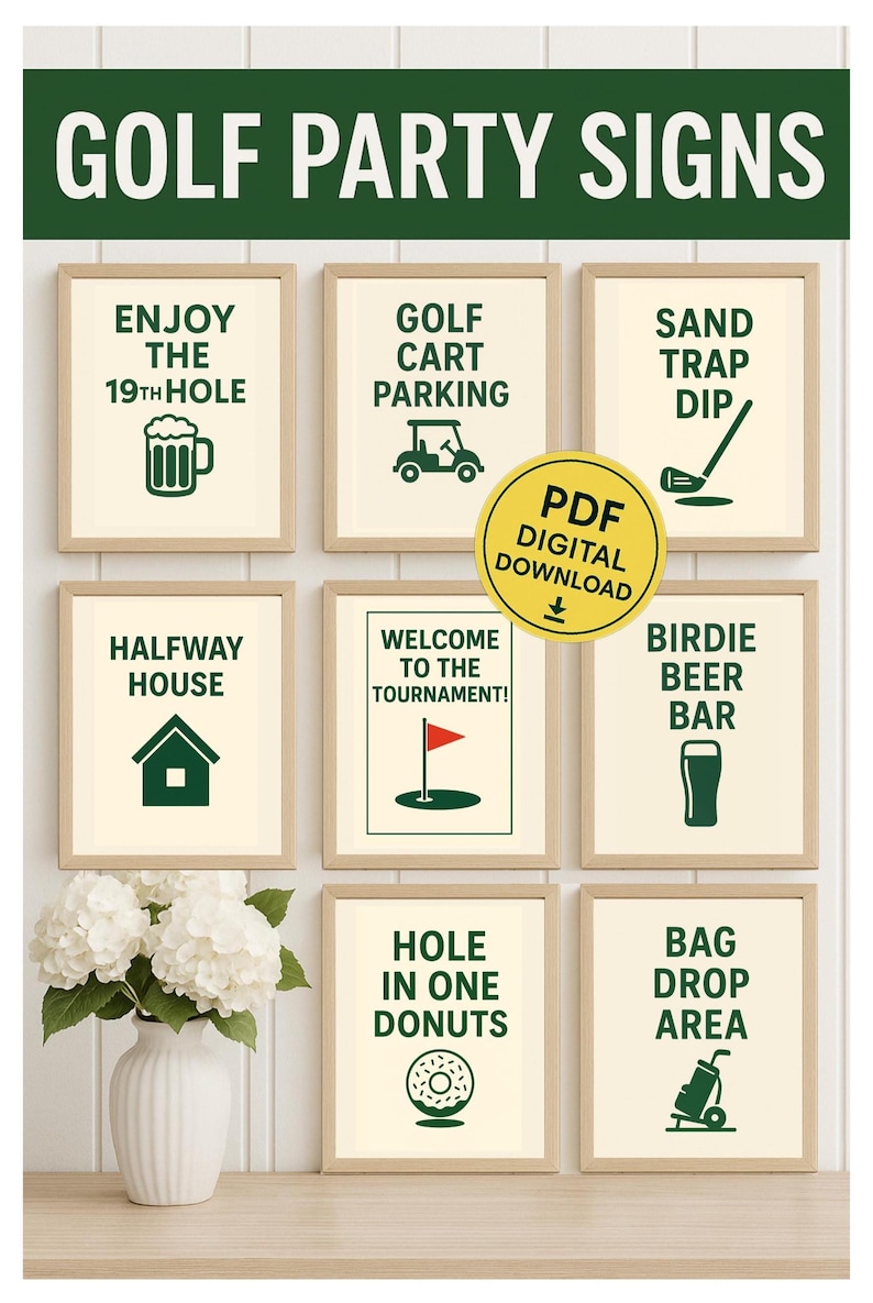 Golf Party Signs Bundle – 14 Printable Décor Signs - Etsy